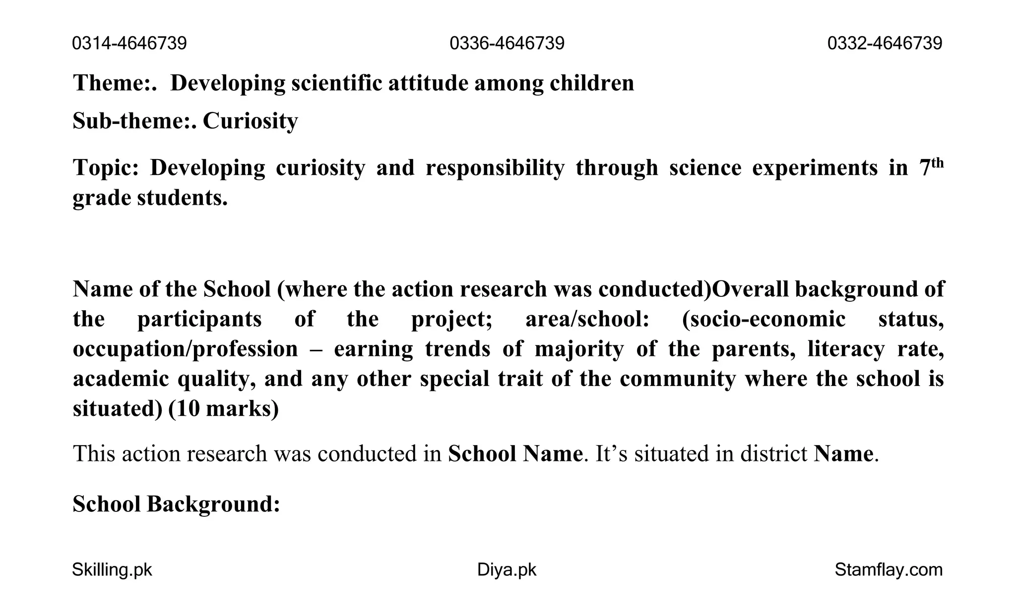 Developing Curiosity And Responsibility Through Science Experiments In ...