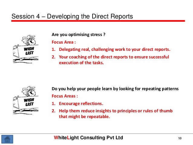 Developing direct reports coaching program