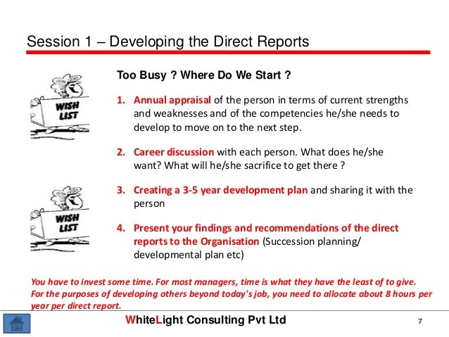 Developing direct reports coaching program