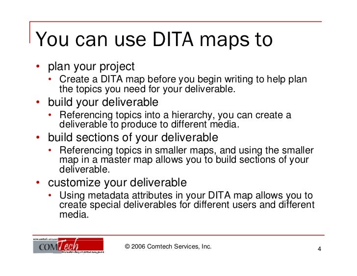Developing dita maps