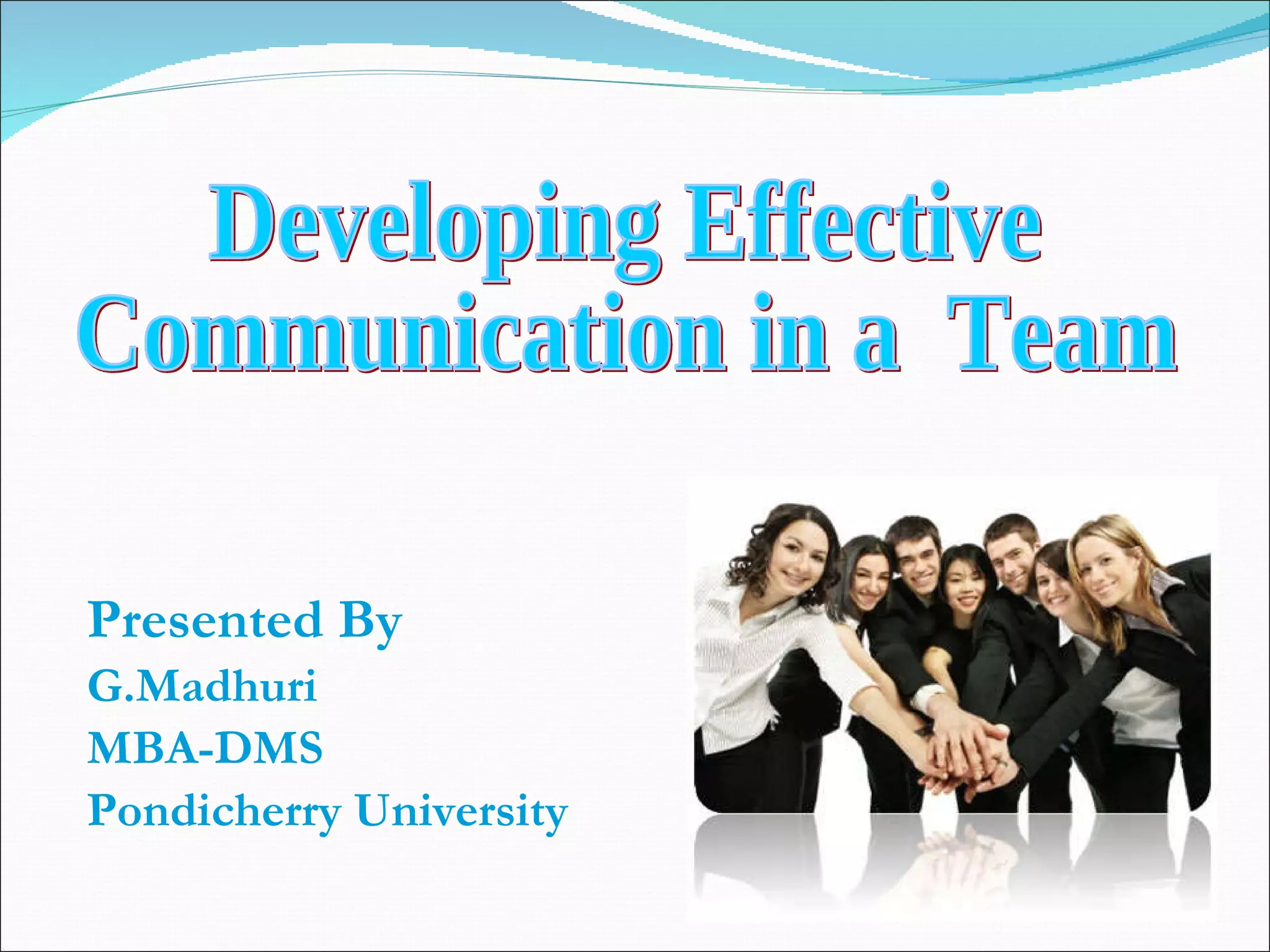 Developing An EffectiveTeam | PPT