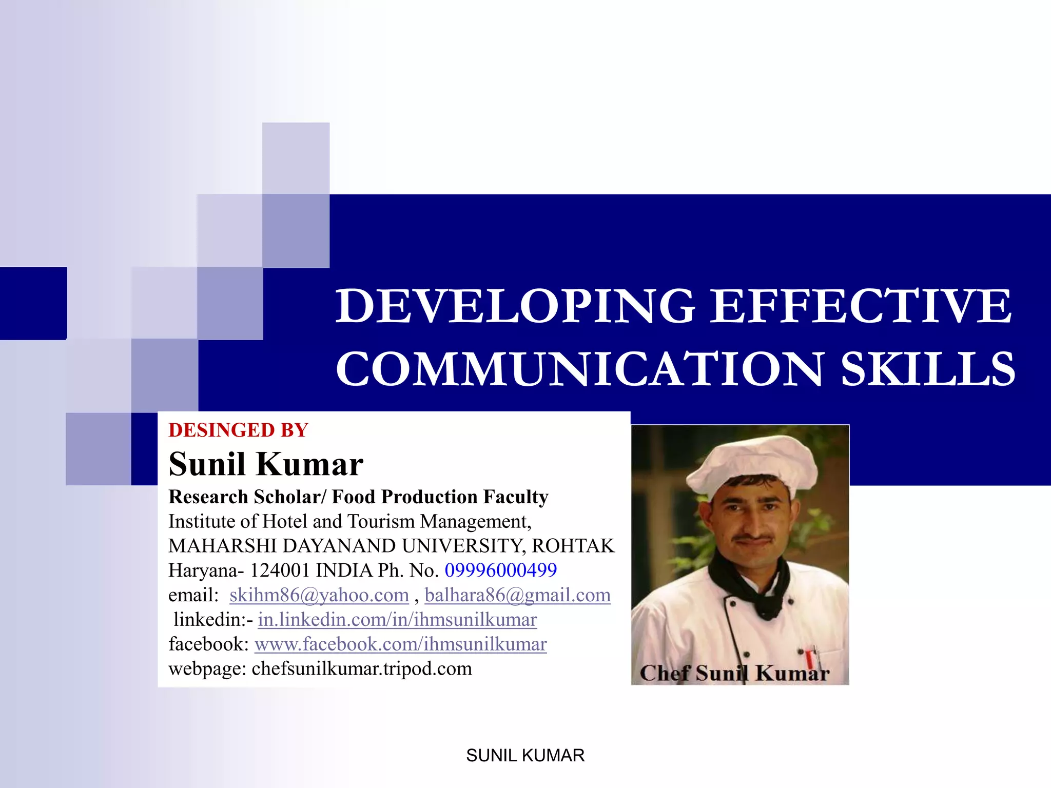 Developing effective communication skills | PPT
