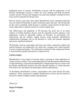 Developing Effective Identification 1 | PDF