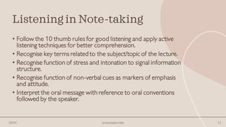 PPT On Developing Effective Listening Skills | PPT