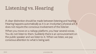 PPT On Developing Effective Listening Skills | PDF