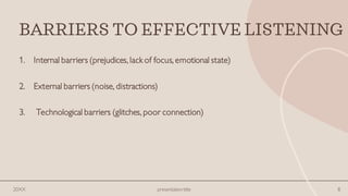 PPT On Developing Effective Listening Skills | PPT