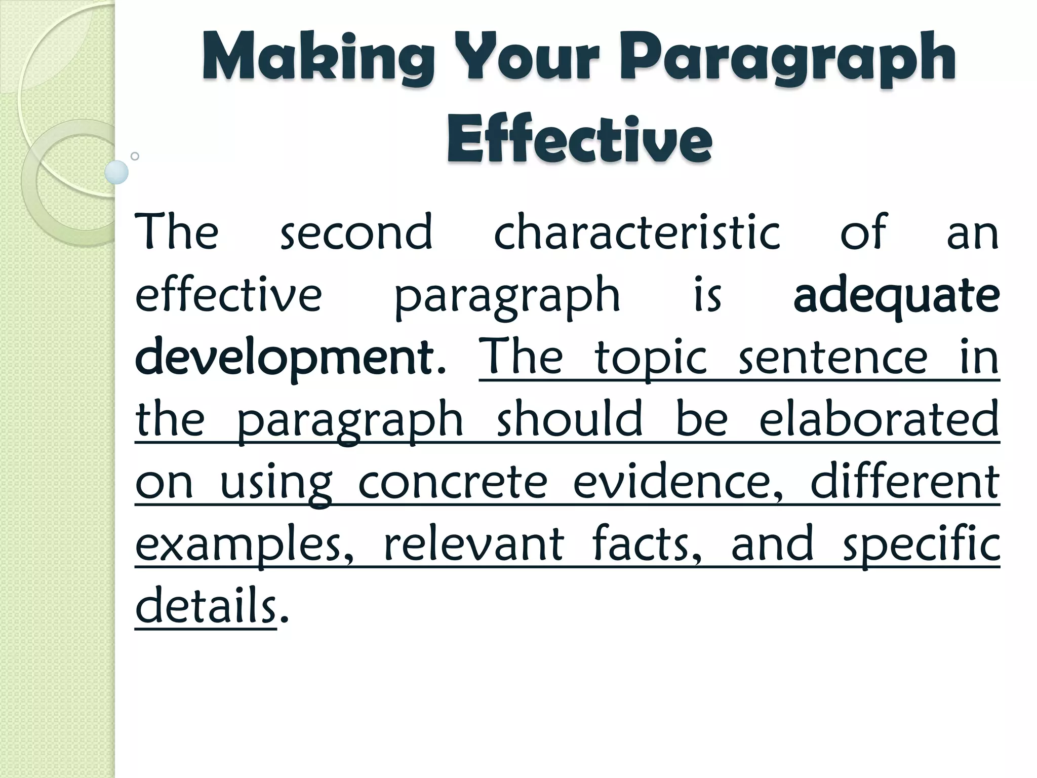 Effective Paragraphs | PDF