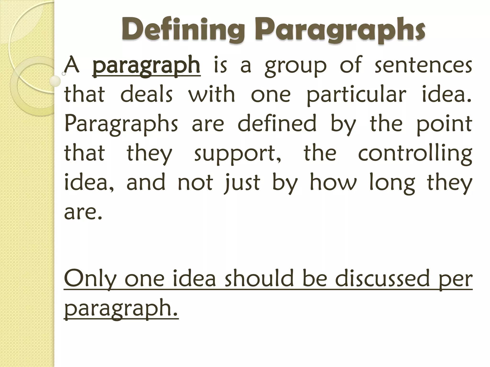 Effective Paragraphs | PDF