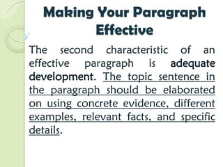 Effective Paragraphs | PDF