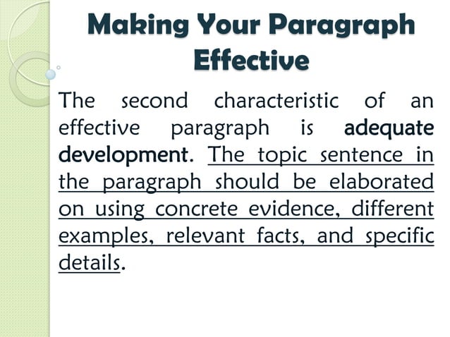 Effective Paragraphs | PDF | Education