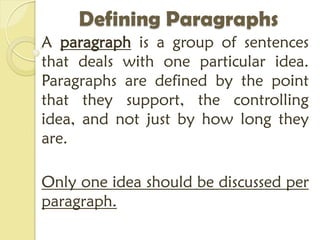 Effective Paragraphs | PPT