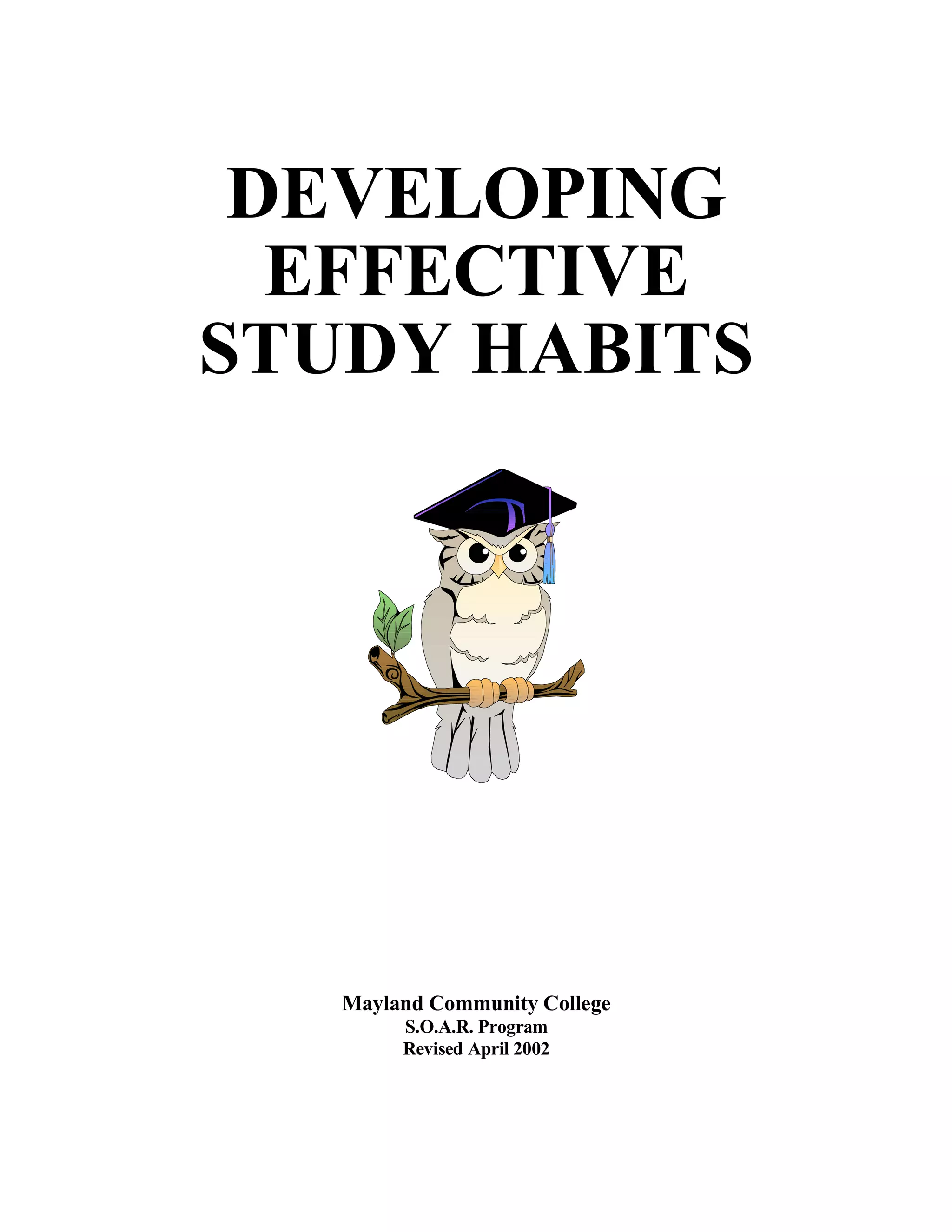 Developing effective study habits | PDF