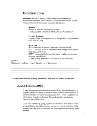 Developing effective study habits | PDF