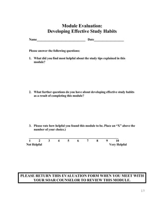 Developing effective study habits | PDF