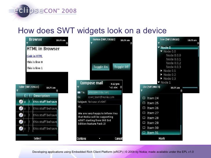 Developing applications using Embedded Rich Client Platform (eRCP)