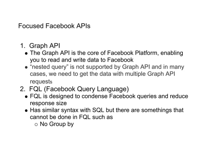 Developing Facebook Application | PPT Developing Facebook Application | PPT