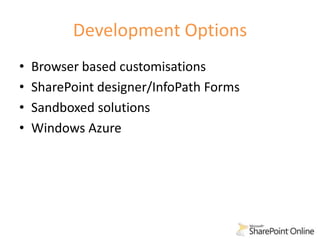 Developing for SharePoint Online | PPTX
