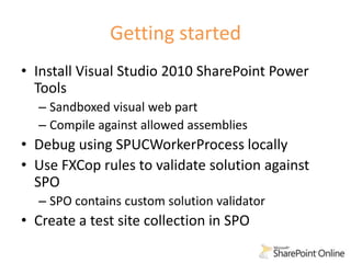 Developing for SharePoint Online | PPTX