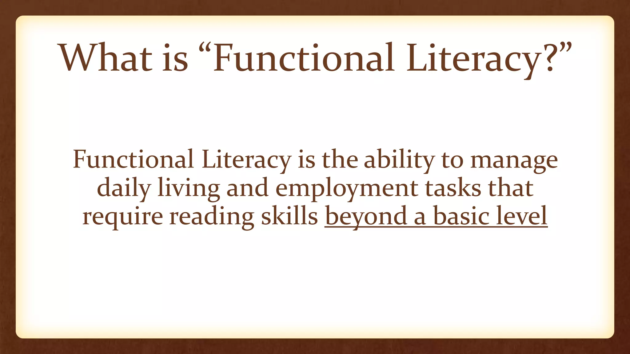 Developing functional literacy | PPTX