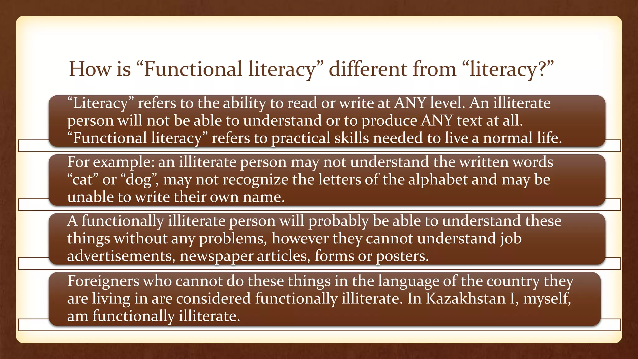 Developing functional literacy | PPTX