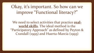 Developing functional literacy | PPTX