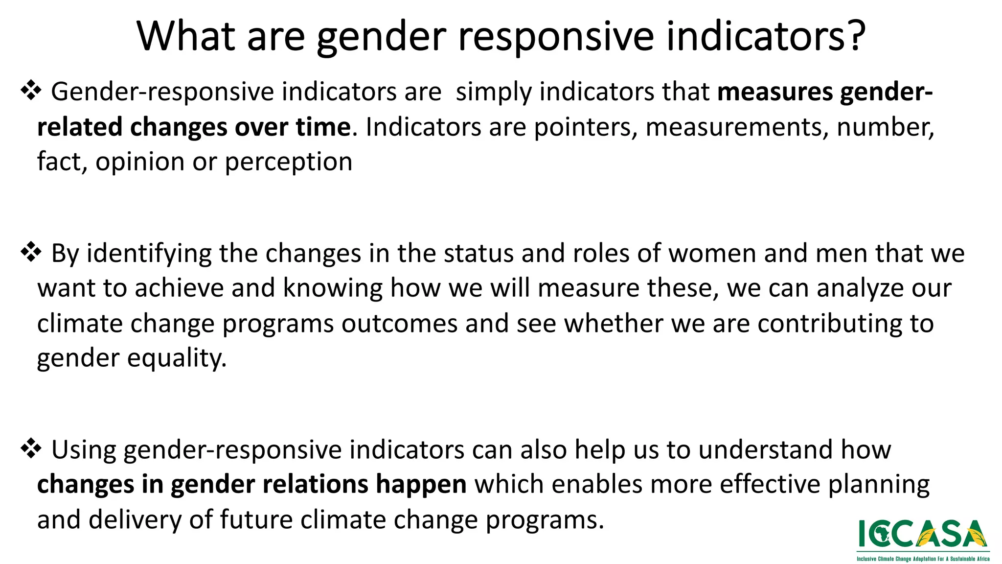 Developing gender responsive indicators | PDF