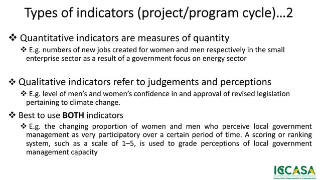 Developing gender responsive indicators | PPT