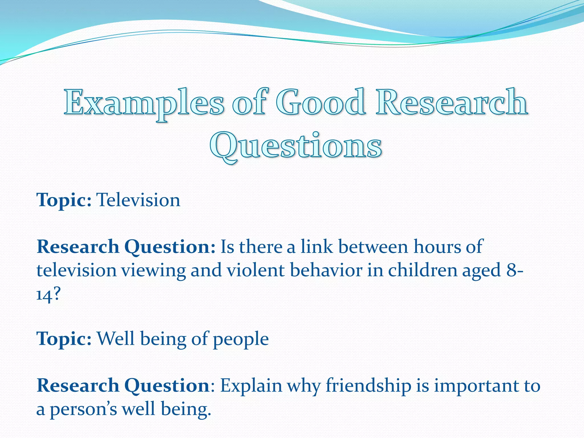 Developing good research questions | PPTX