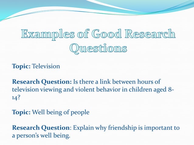 Developing good research questions | PPTX