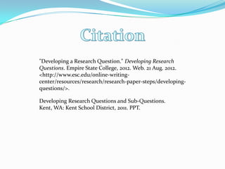 Developing good research questions | PPTX
