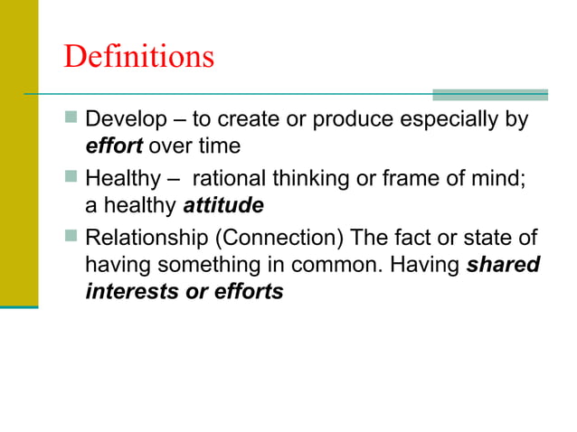 Developing Healthy Relationships | PPT