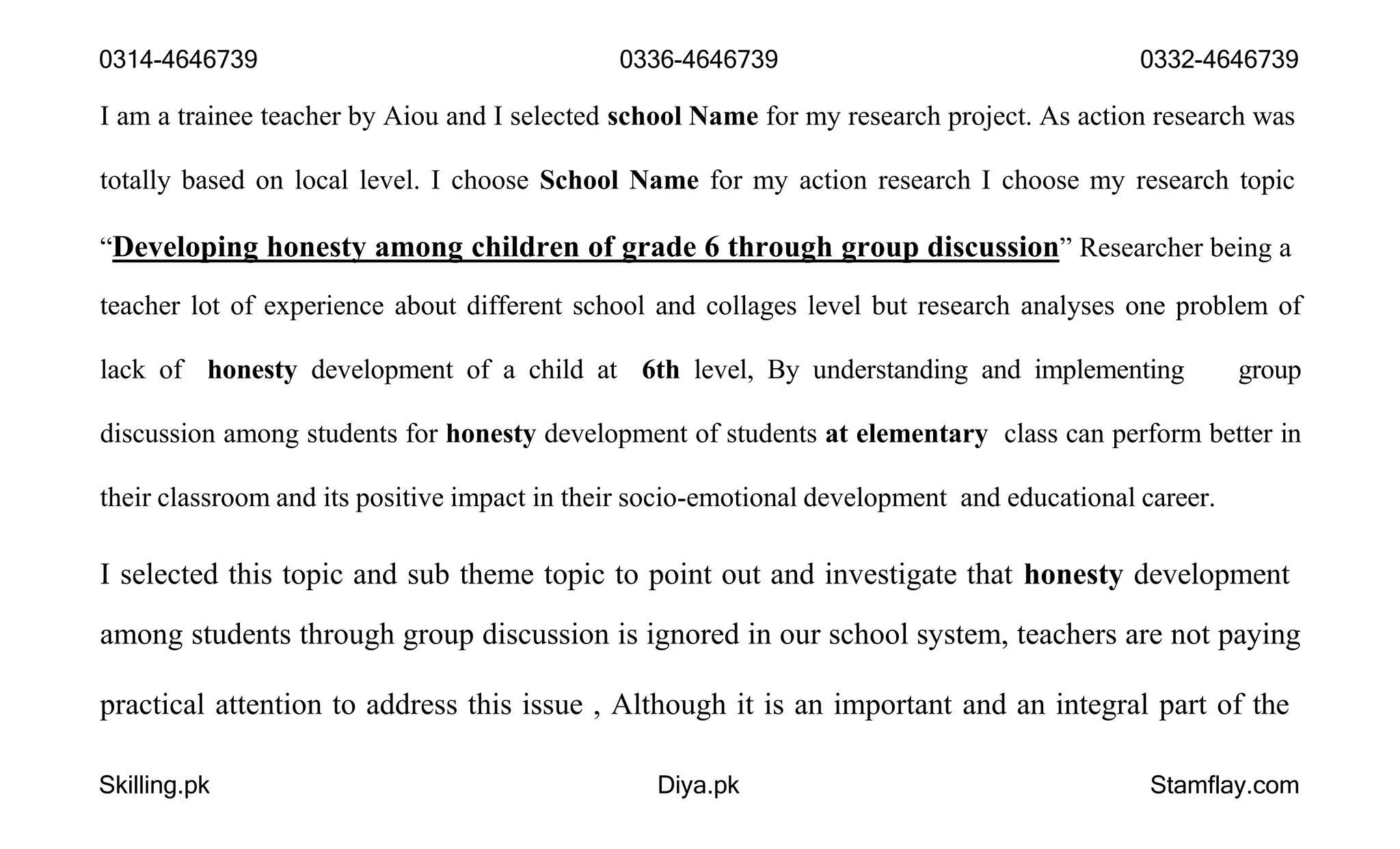 Developing Honesty Among Children Of Grade 6 Through Group Discussion.pptx