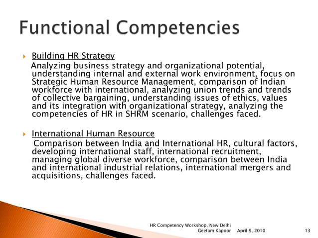 Developing hr competency framework | PPT