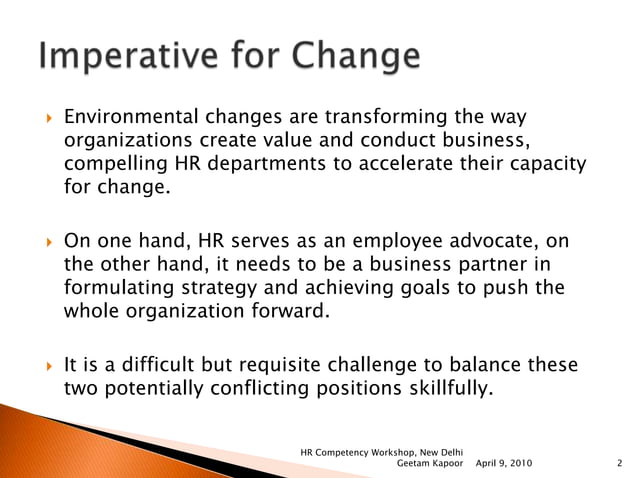Developing hr competency framework | PPT