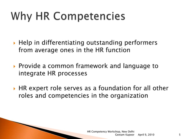 Developing hr competency framework | PPT