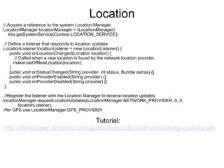 Developing in android | PPT