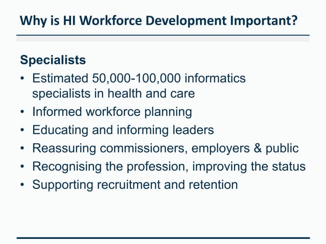 HSCIC: Developing Informatics Skills | PPT