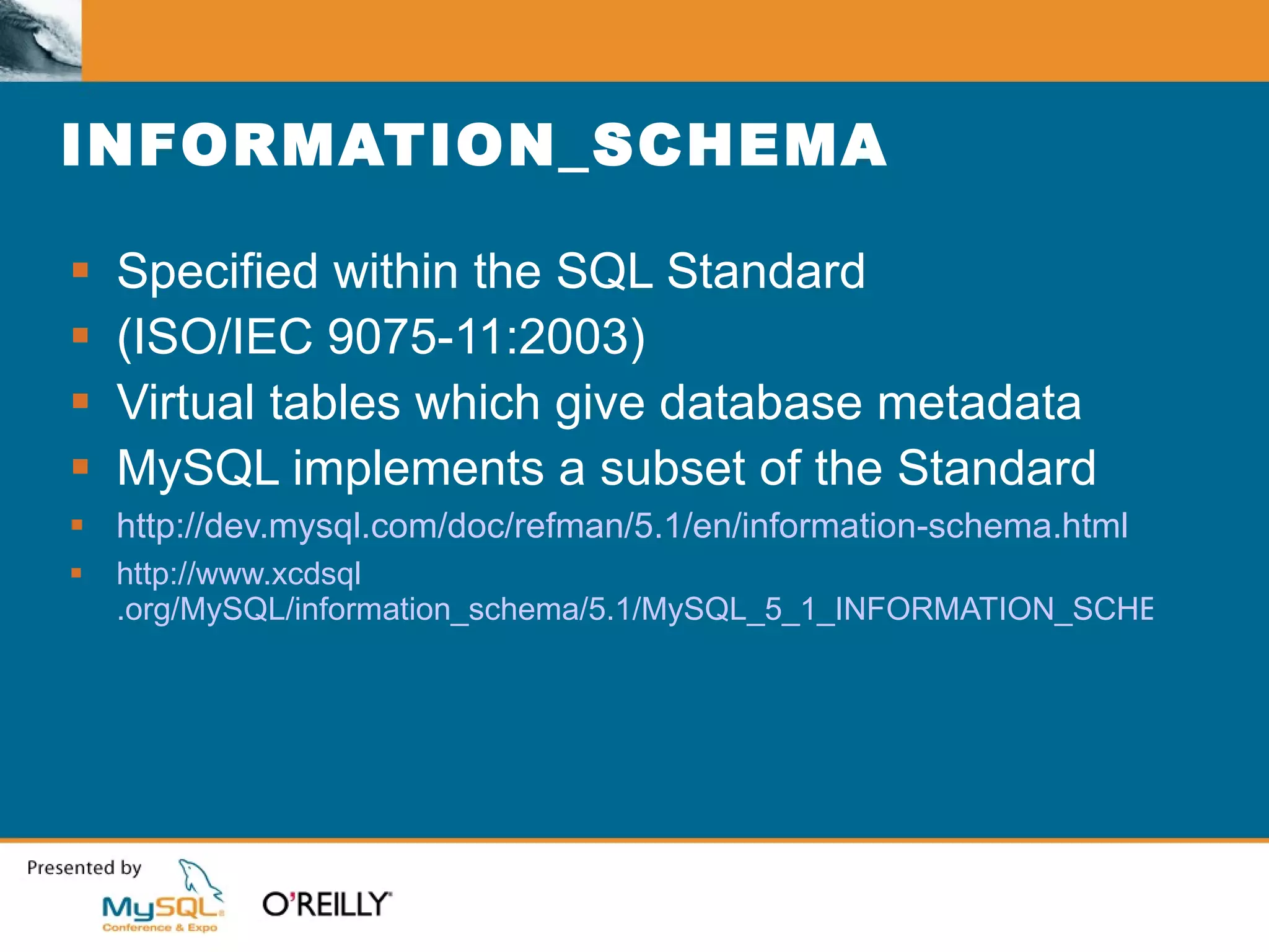 Developing Information Schema Plugins | PPT