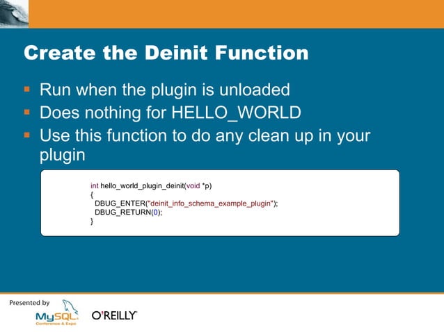 Developing Information Schema Plugins | PPT