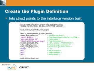 Developing Information Schema Plugins | PPT