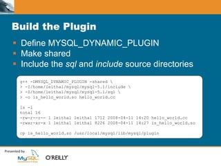 Developing Information Schema Plugins | PPT