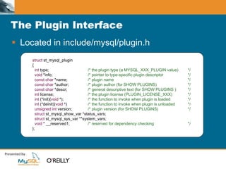 Developing Information Schema Plugins | PPT