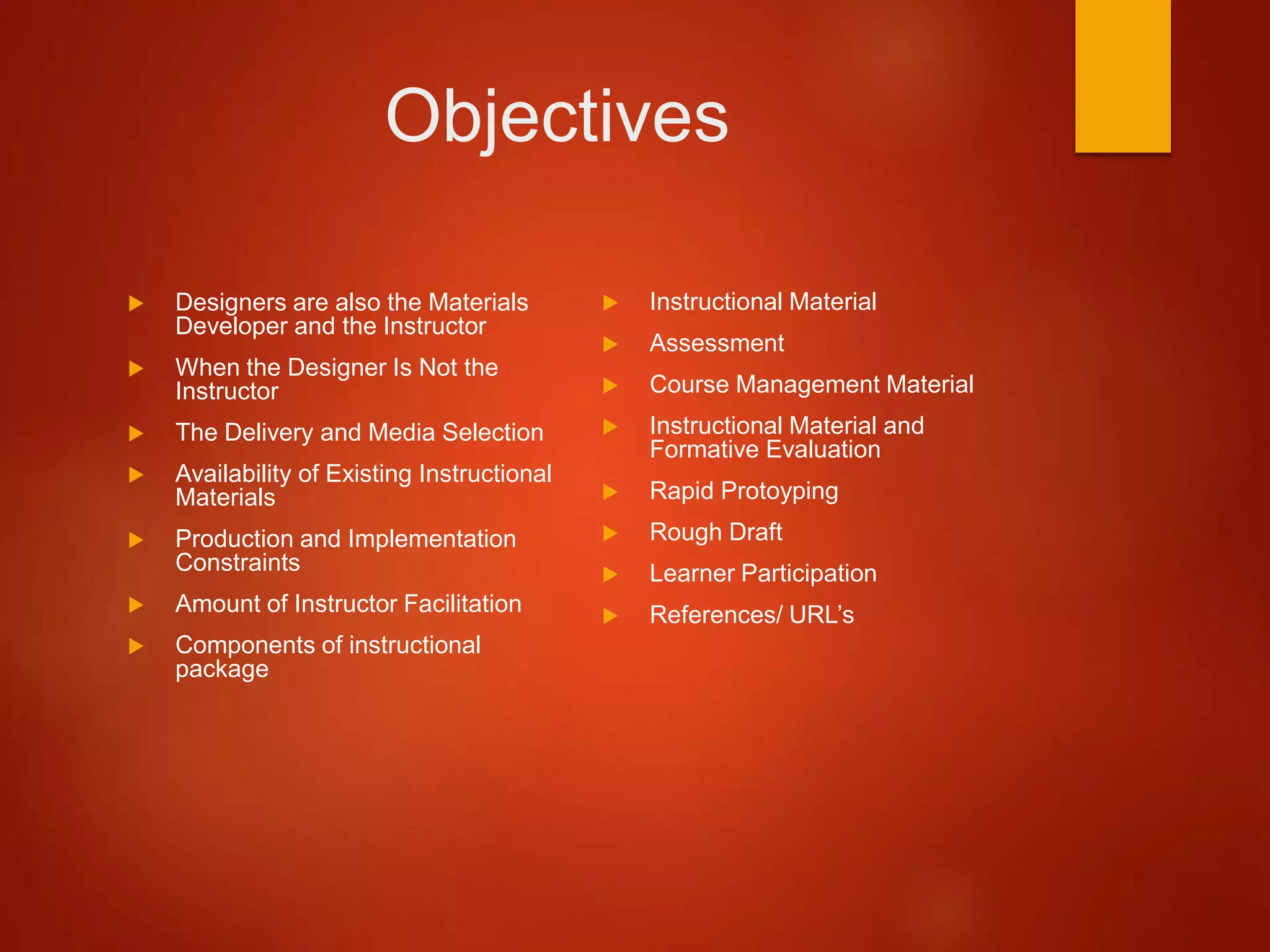 Developing instructional materials | PPT