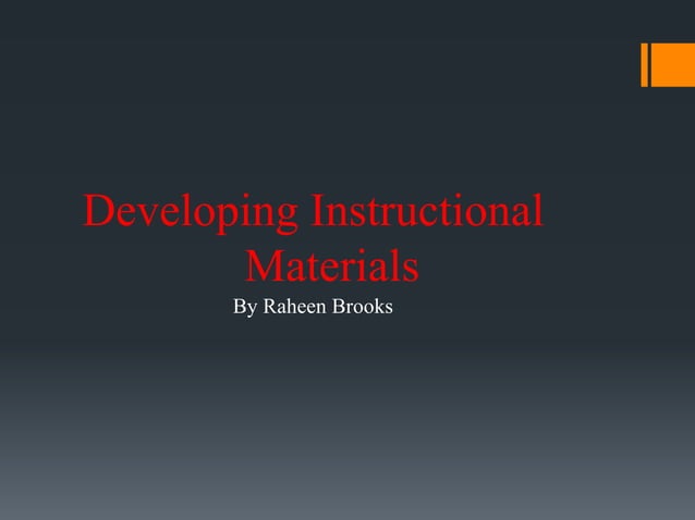 Developing instructional materials | PPTX