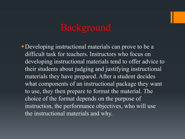 Developing instructional materials | PPTX