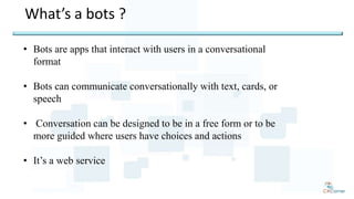 Developing intelligent bots from the beginning | PPT