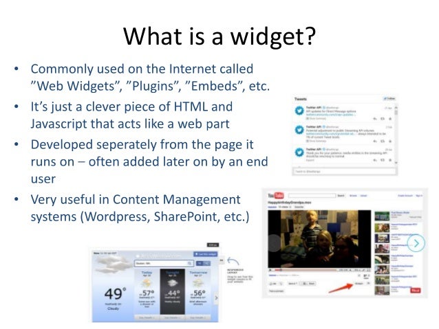 Developing Javascript Widgets