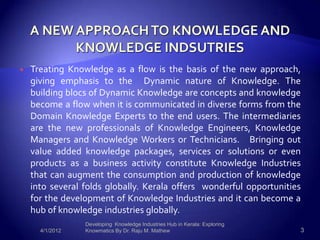 DEVELOPING KNOWLEDGE INDUSTRIES HUB IN KERALA | PPT