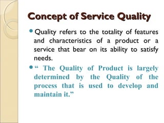 Developing & maintaining service quality | PPT | Business Operations ...