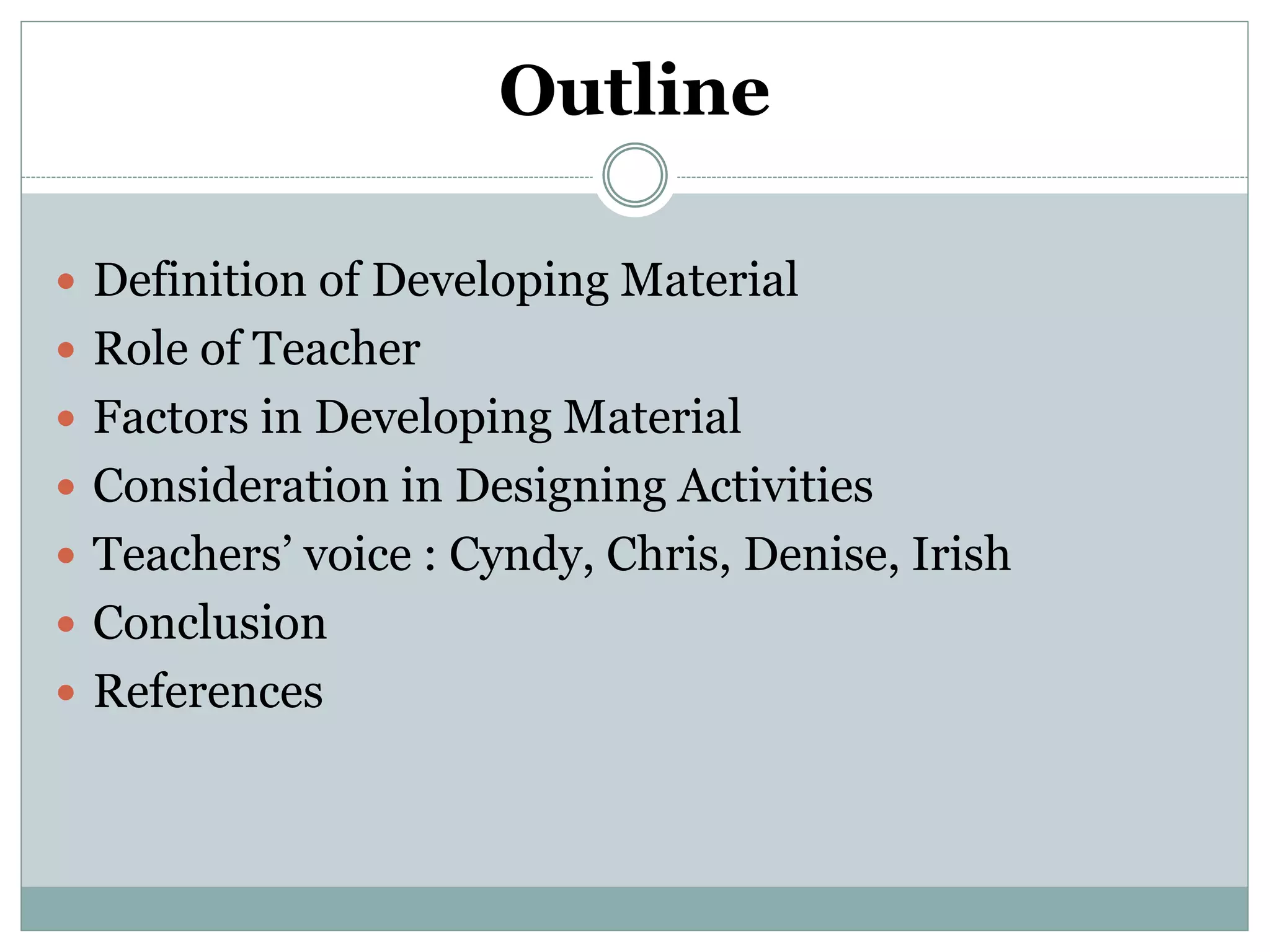 Developing material | PPTX